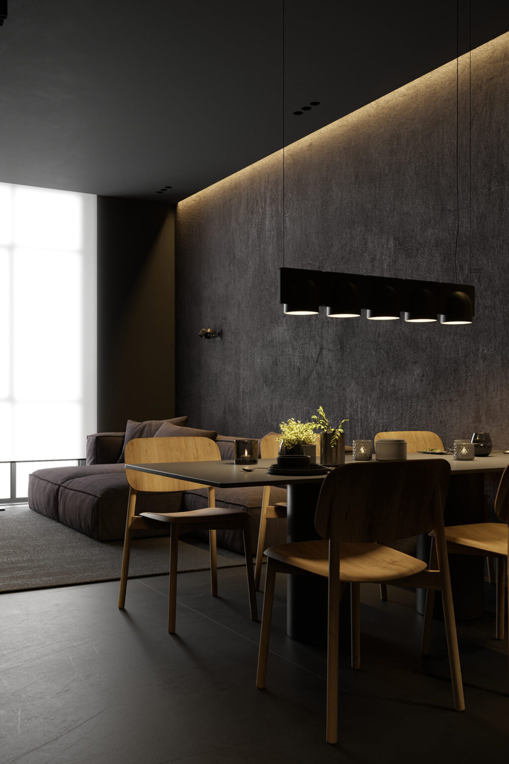 Dark Decor With Alluring Lighting