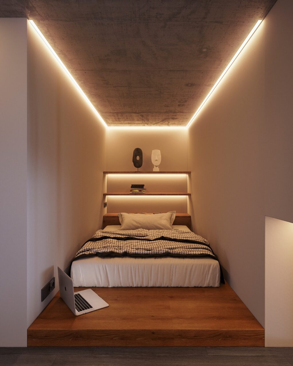 Concrete Monochrome Interiors That Incorporate Glass Wall Rooms