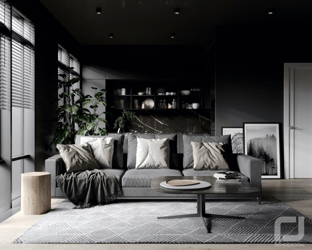 Shaping Slick Dark Interiors With Black & Grey Decor