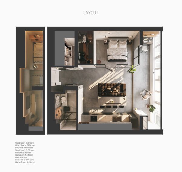 one bed apartment layout | Interior Design Ideas