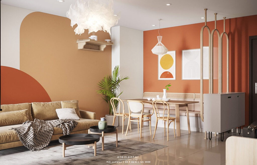 Creating Well Rounded Interiors With Circle Themes & Orange Accents