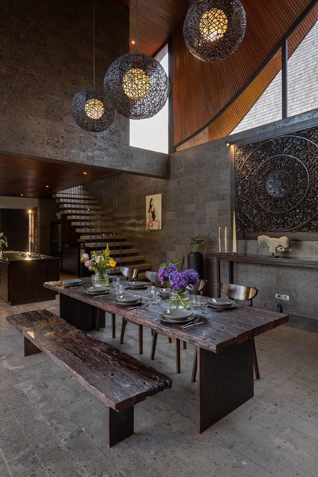 rustic dining bench | Interior Design Ideas