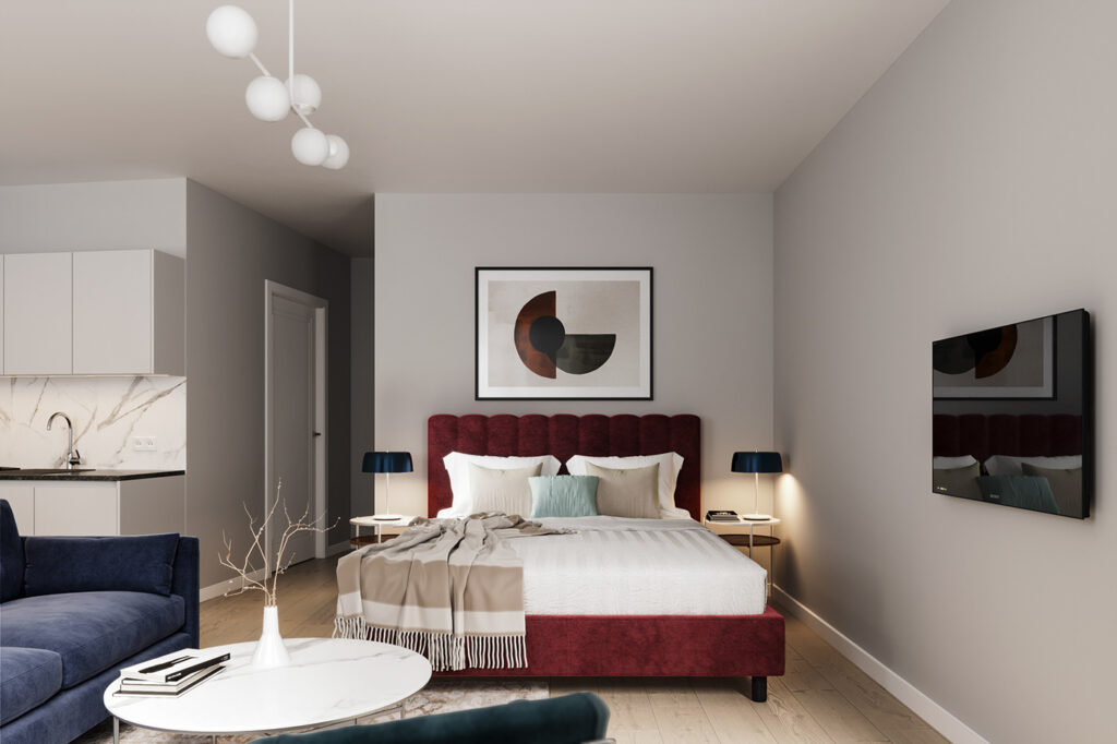 red bed | Interior Design Ideas