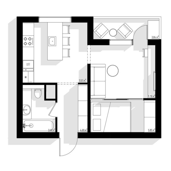 small apartment floor plan | Interior Design IdeasInterior Design Ideas.