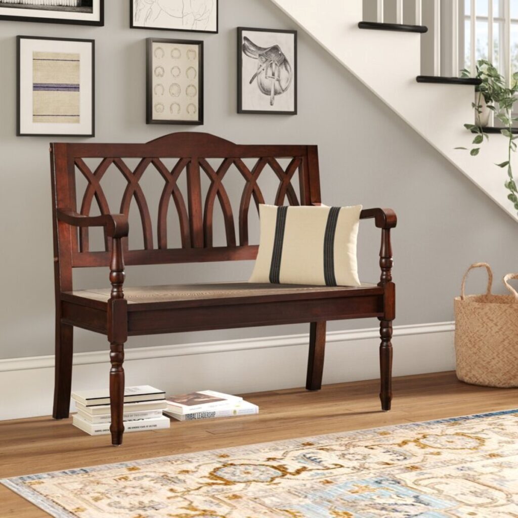 Transitional Wooden Bench | Interior Design Ideas