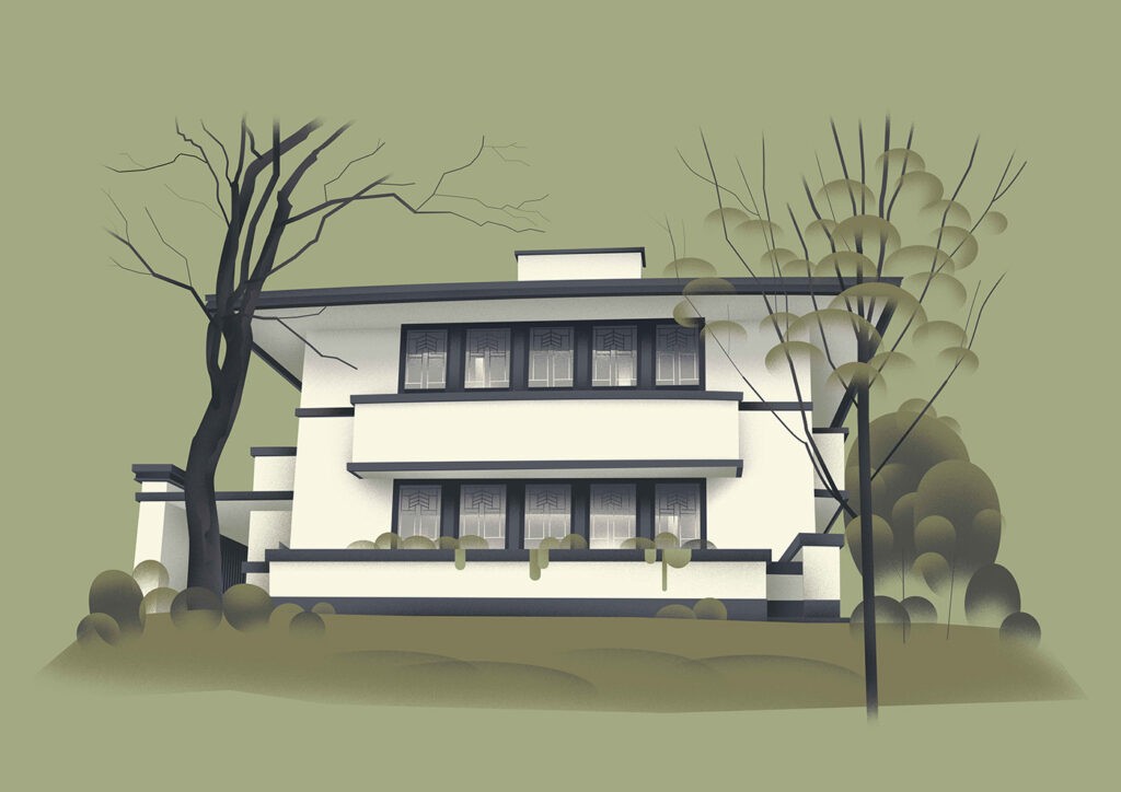 Artistic Illustrations Of Homes By Frank Lloyd Wright