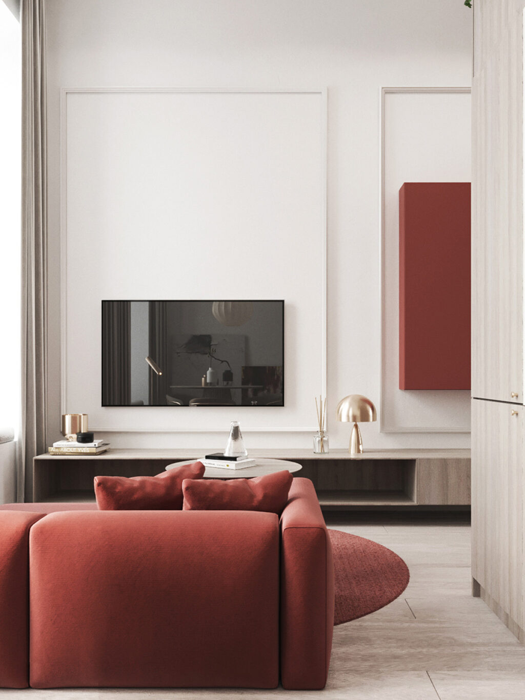 Red and Restful Home Interiors