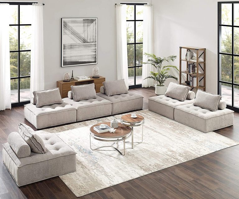 Modern 6-Piece Tufted Modular Sofa | Interior Design Ideas
