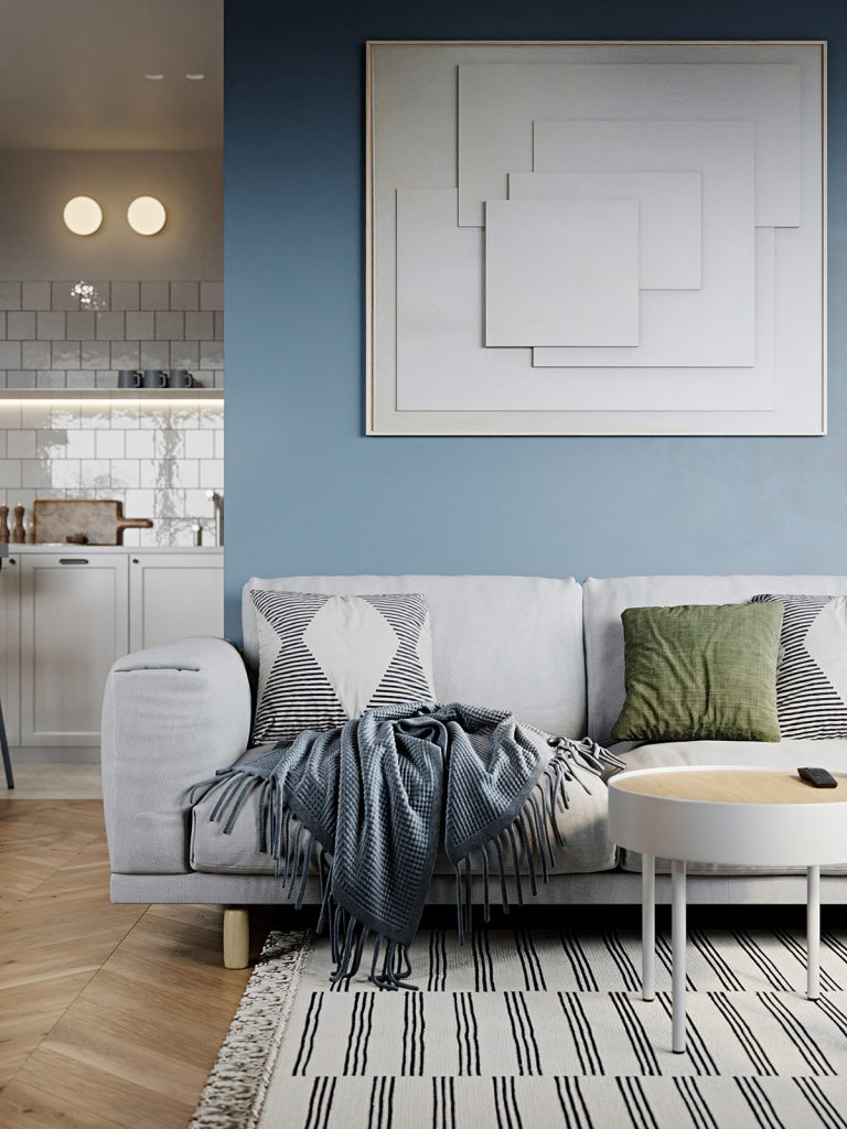blue living room | Interior Design Ideas