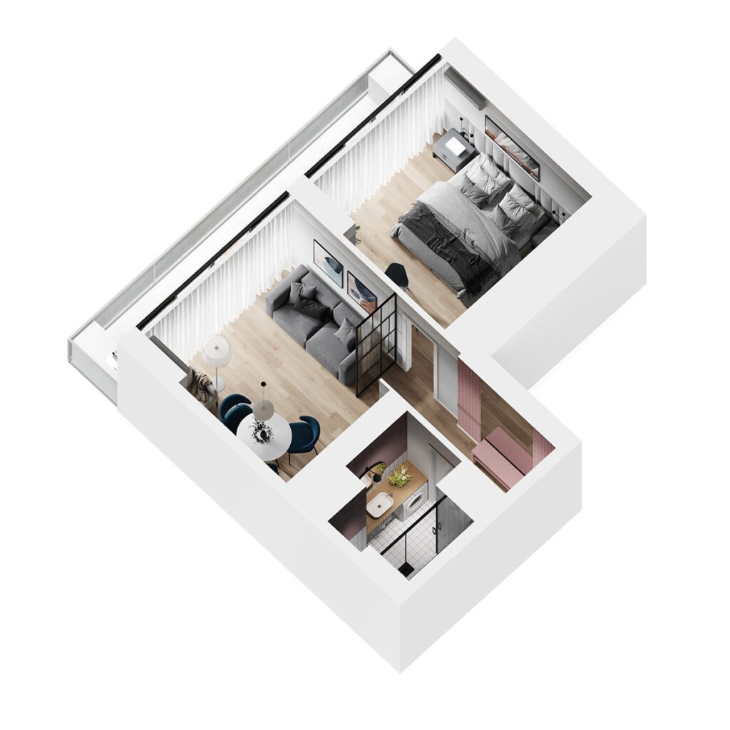 Sweet And Soothing Pink And Blue Interiors