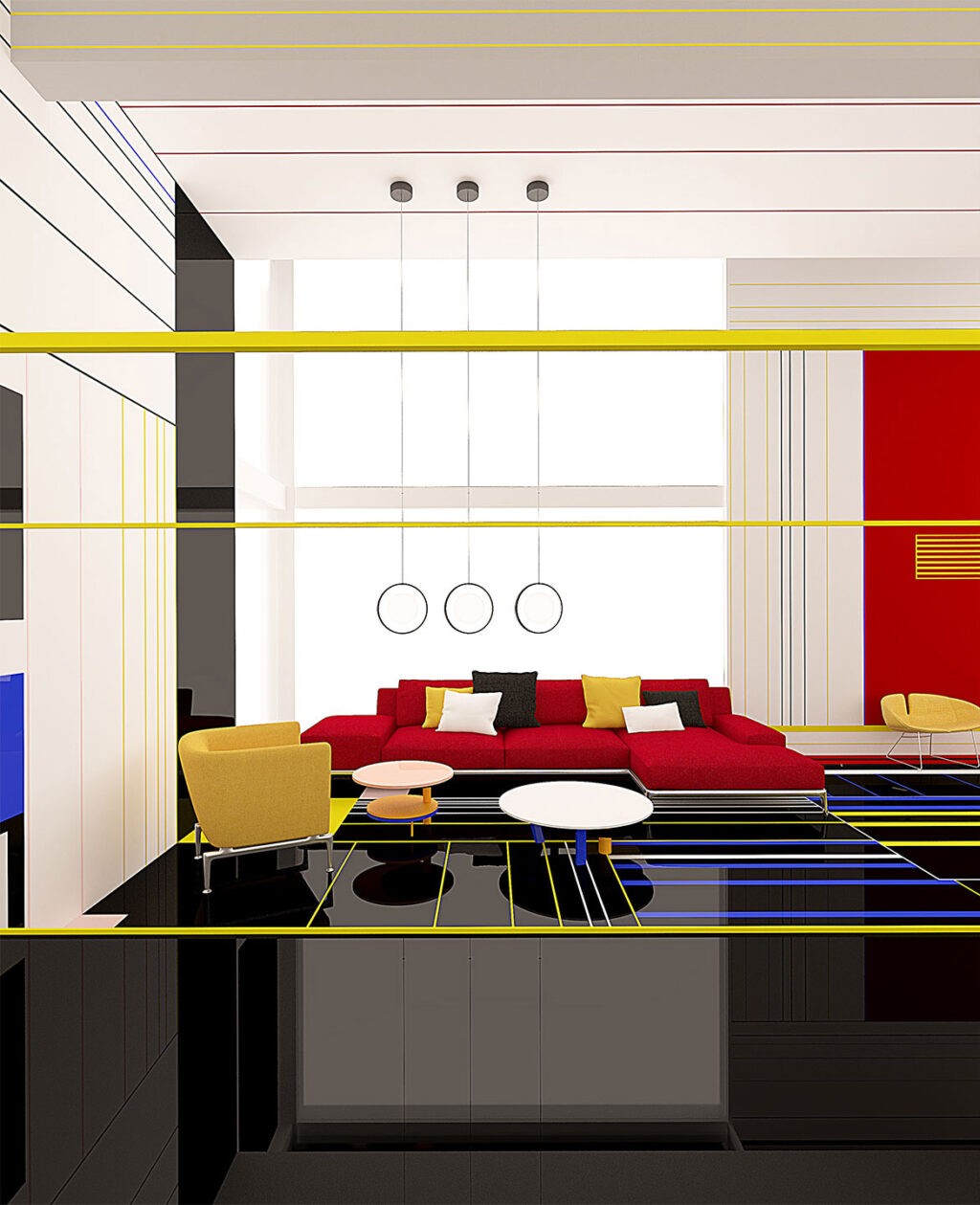 Red, Yellow And Blue Interiors That Offer Colourful Contrast