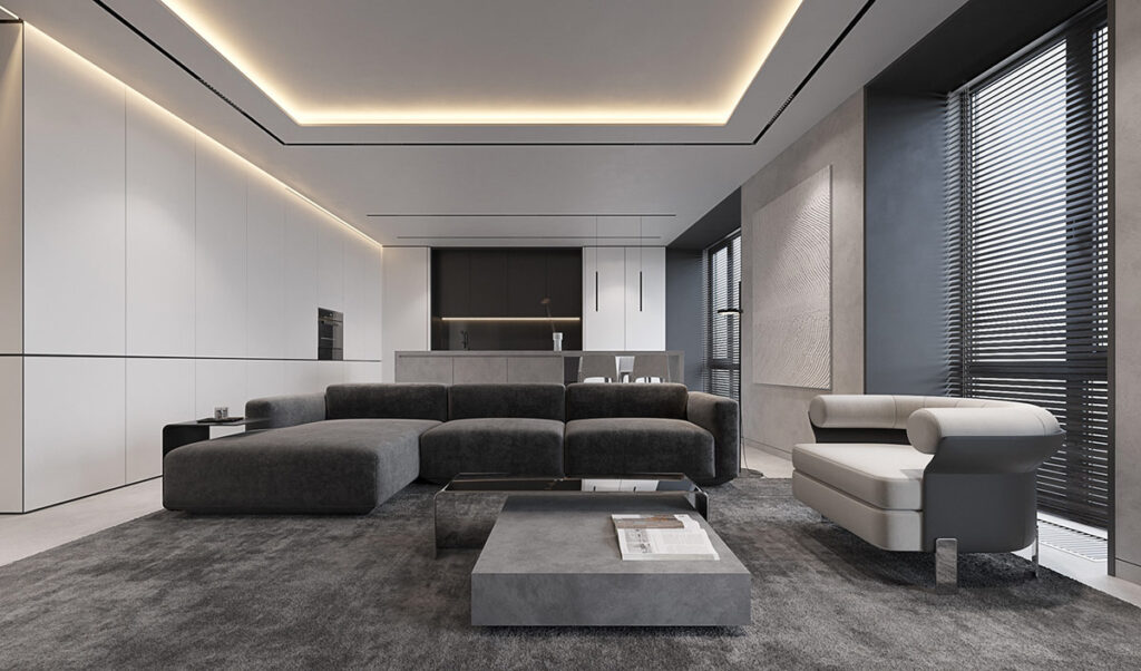 Confident Monochrome Interiors With Slick Form & Functionality