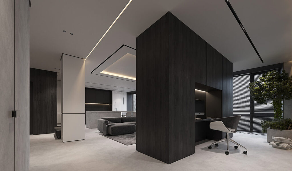 Confident Monochrome Interiors With Slick Form & Functionality