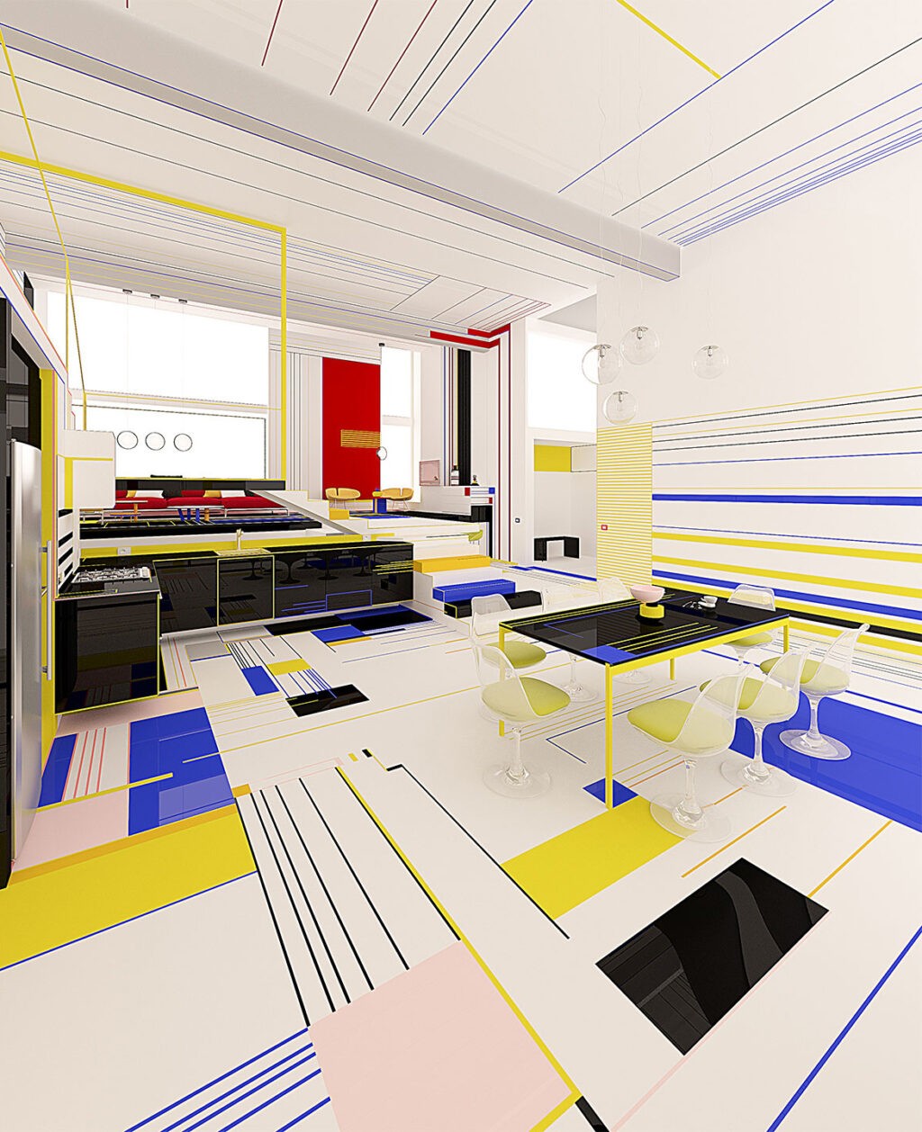 Red, Yellow And Blue Interiors That Offer Colourful Contrast