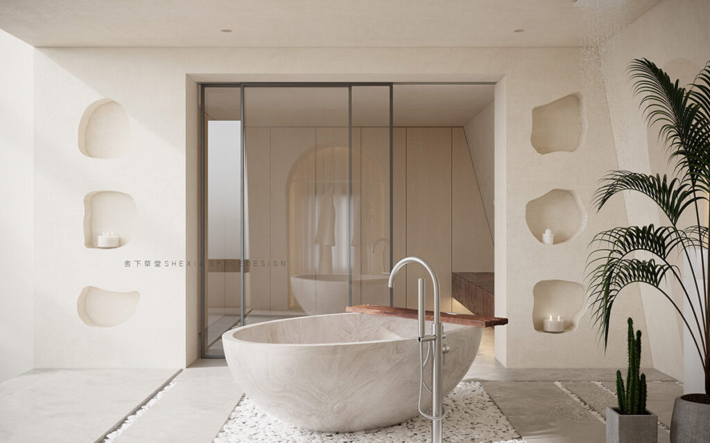 Contemporary Chinese Home With Courtyard & Glass Bottom Pool