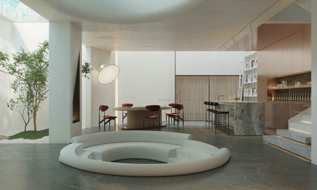 Contemporary Chinese Home With Courtyard & Glass Bottom Pool