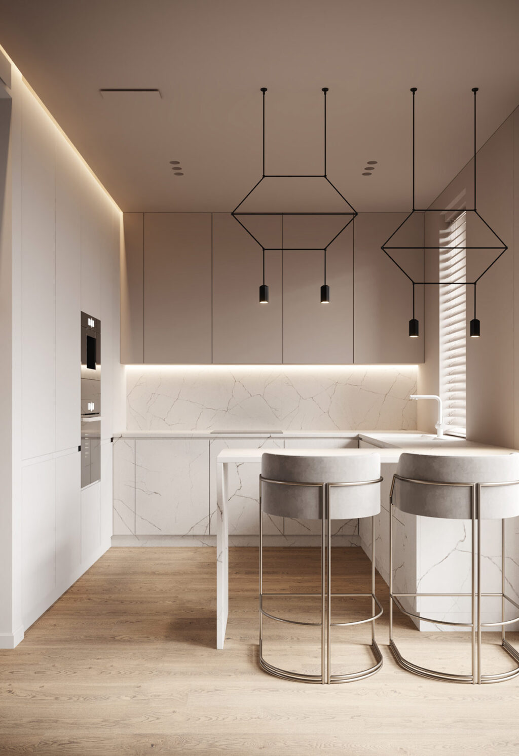 kitchen with peninsula | Interior Design Ideas