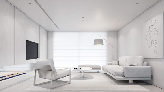 Ultra Modern White Living Room