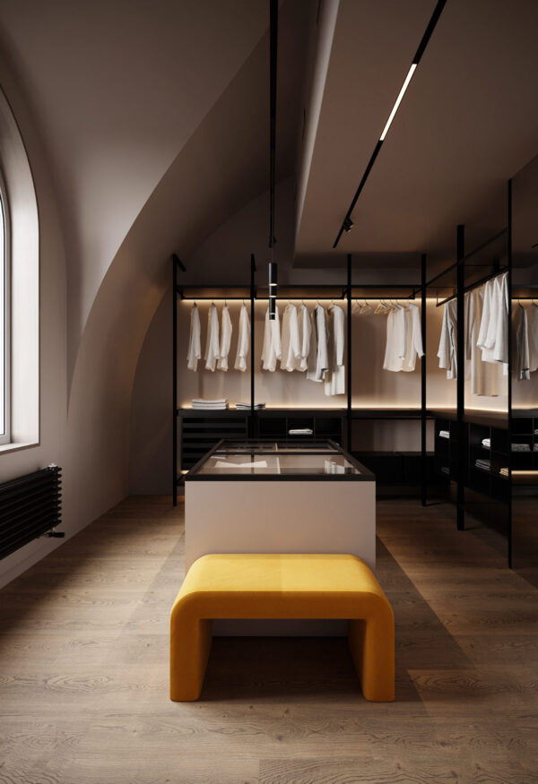 yellow bench seat | Interior Design Ideas