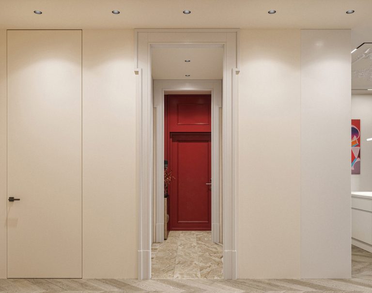 red entryway | Interior Design Ideas