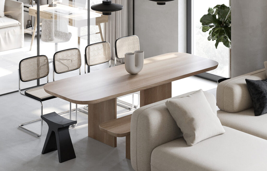 rounded rectangular dining table | Interior Design Ideas