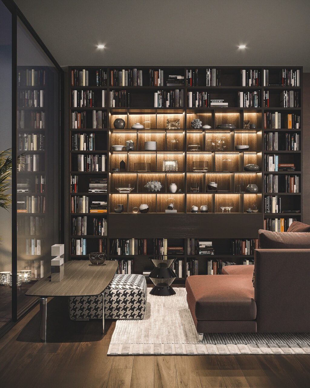 backlit bookcase | Interior Design Ideas