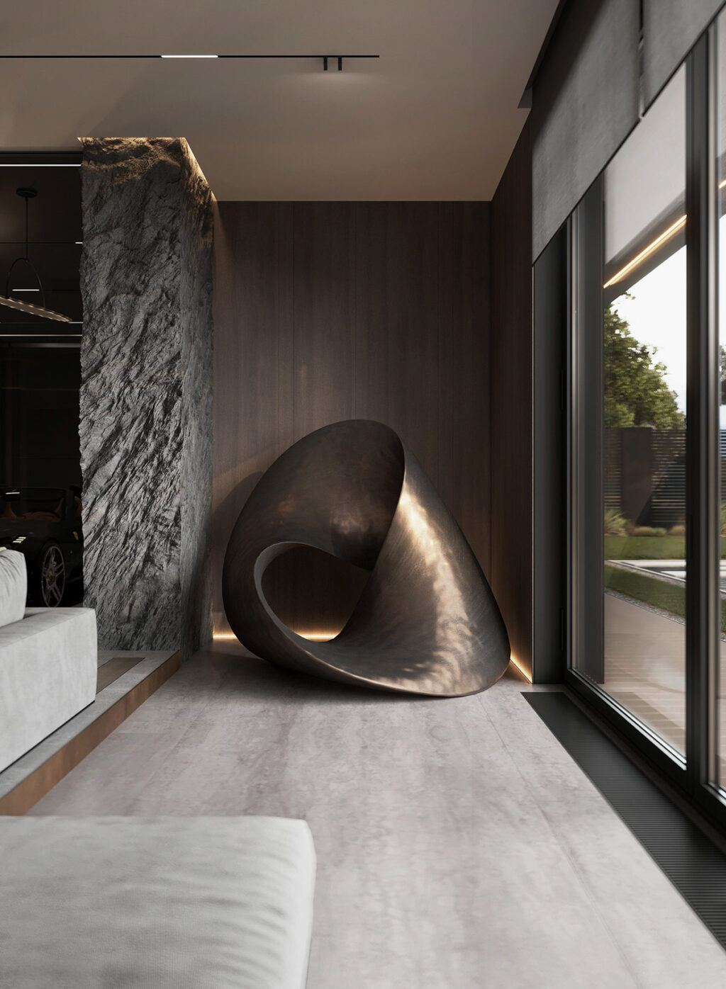Entrancing Textural Home Interior With Stylish Outdoor Living Areas