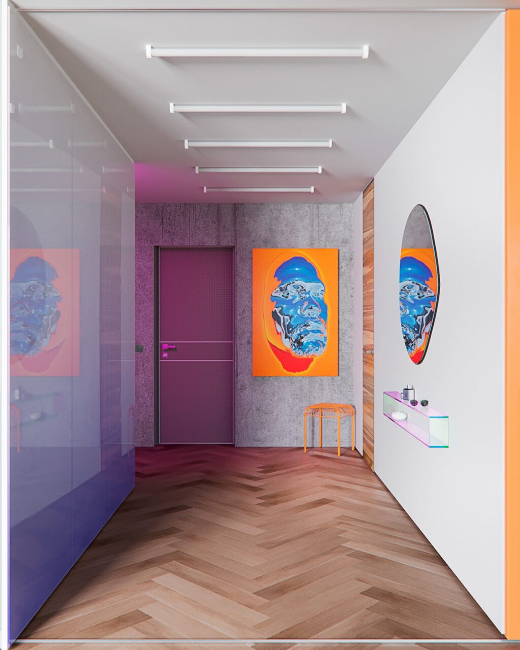 orange stool | Interior Design Ideas