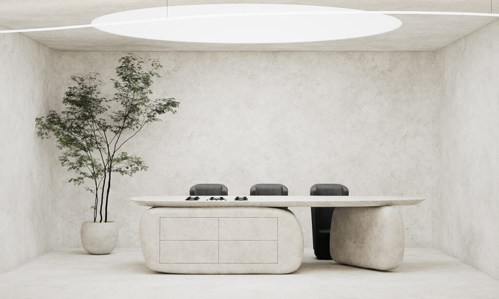Smooth Microcement Interior Decor Concept With Heavy Black Accents