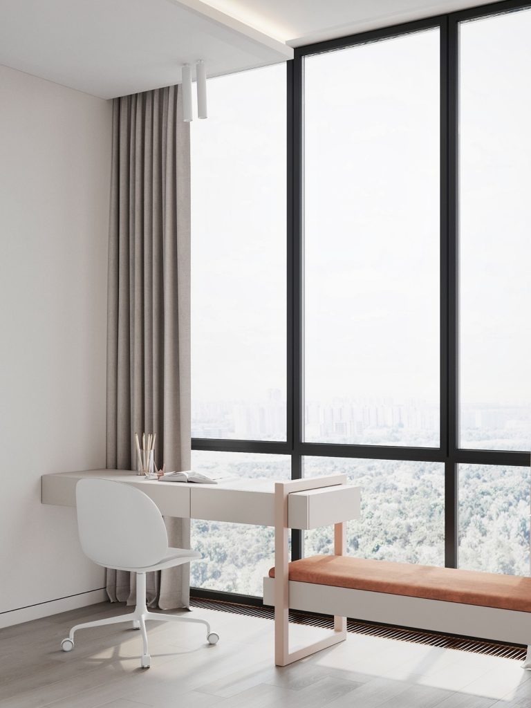 desk with window seat | Interior Design Ideas