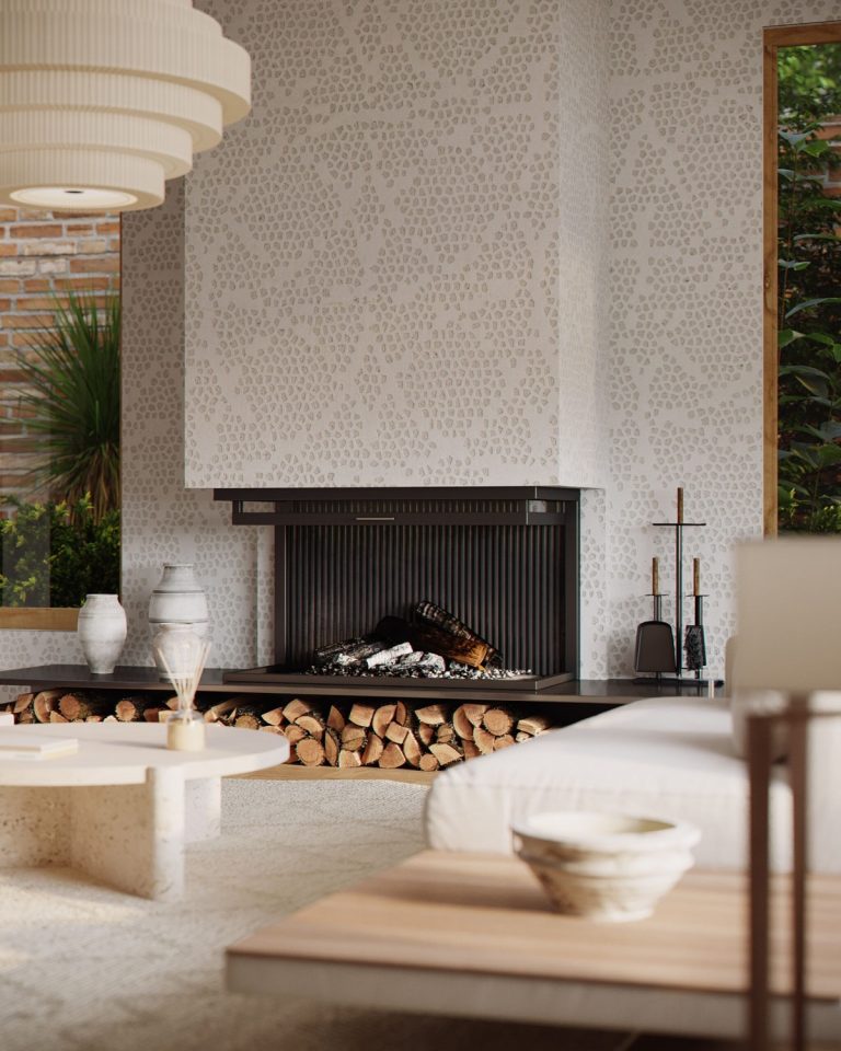open fireplace | Interior Design Ideas