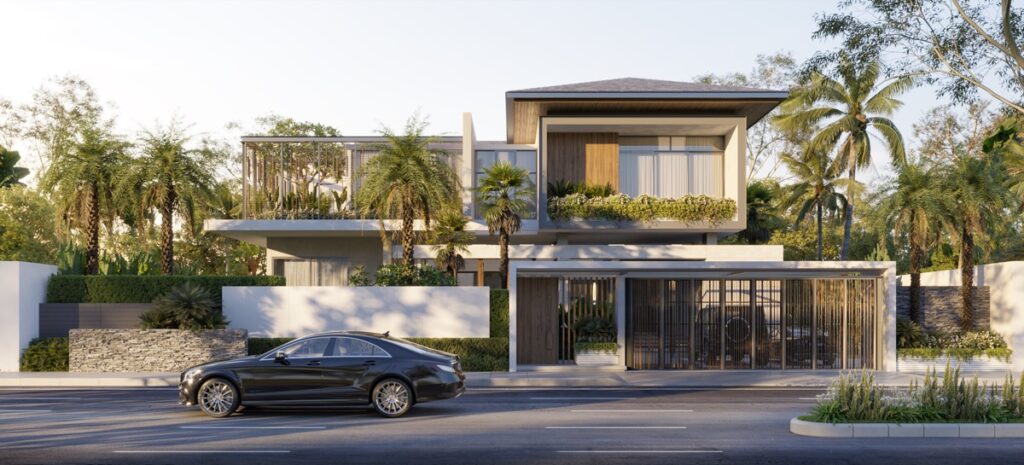 Vietnamese Villas That Focus On Airy Courtyards & Lush Green Borders