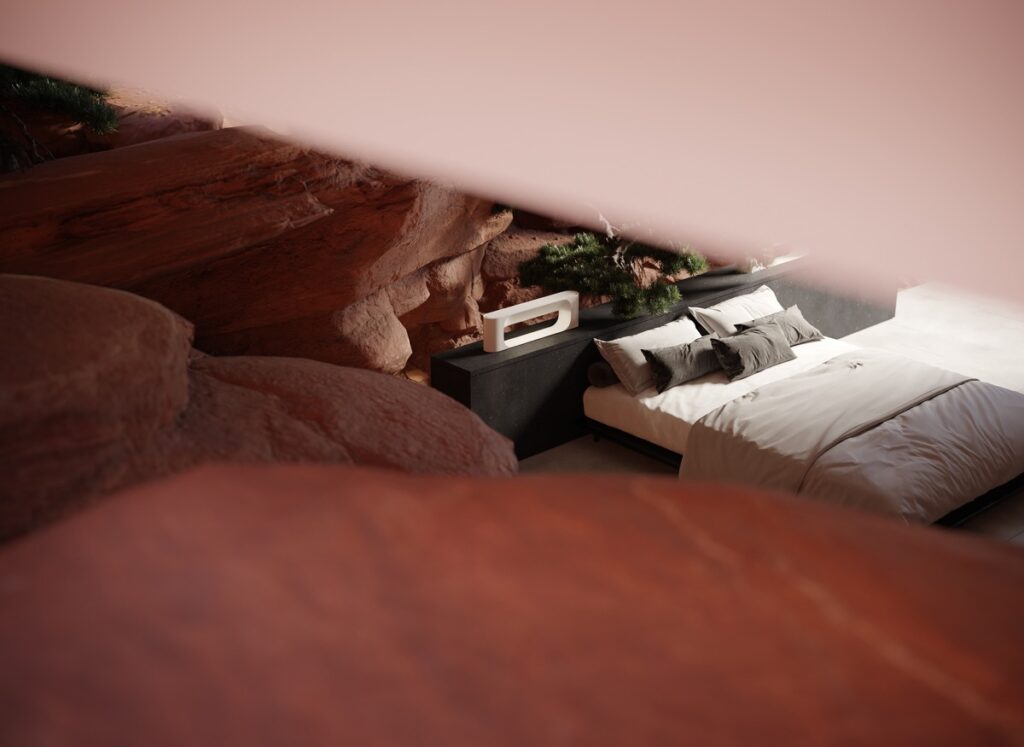 Powerful Interior Designs With Stone Feature Walls & Furniture