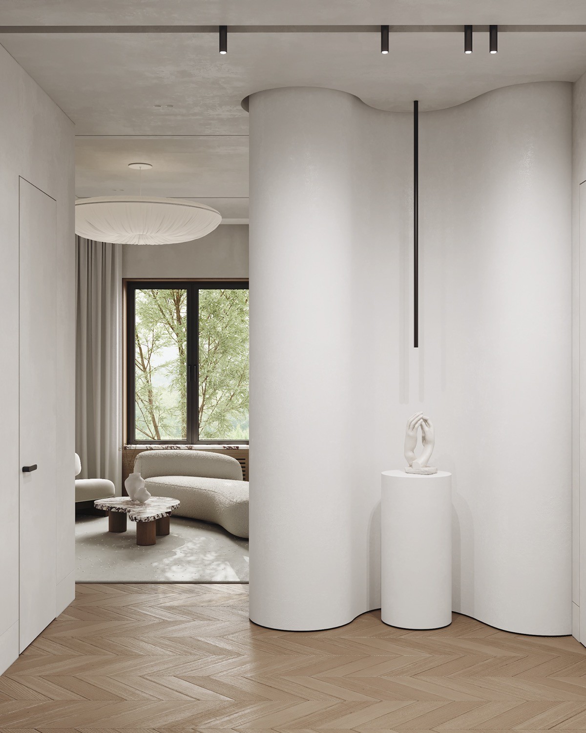 Restful & Rounded Sculptural Home InteriorInterior Design Ideas.