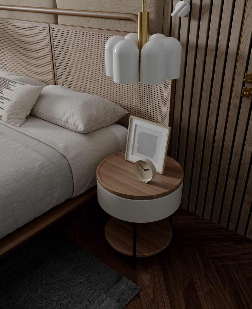round bedside table | Interior Design Ideas