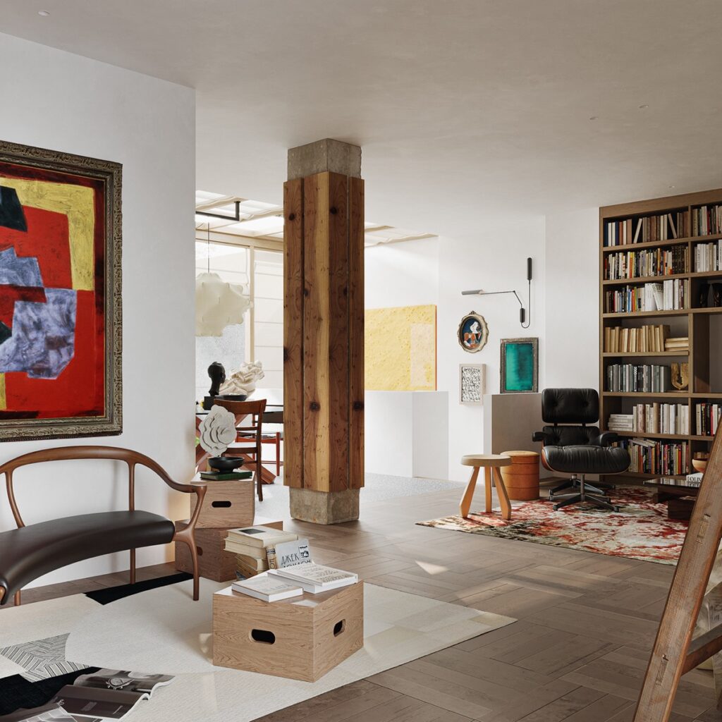 A Book Lover’s Home With Mid-Century Modern Flair