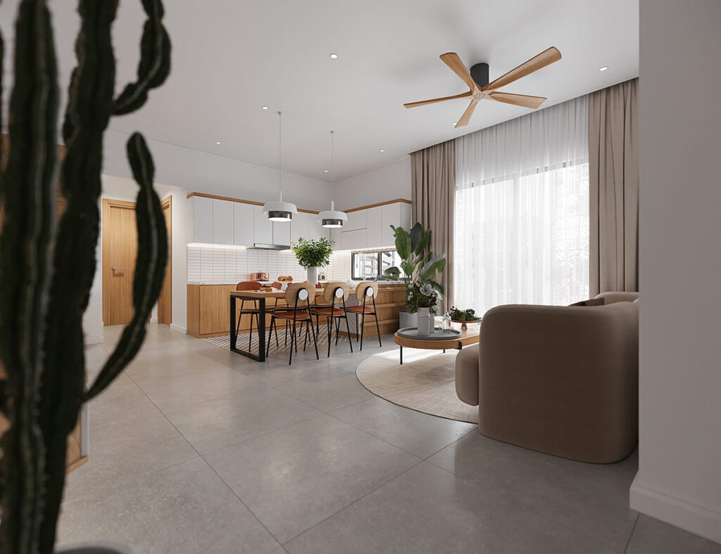 Forming Serene Living Spaces With Natural Wood & Indoor Plants