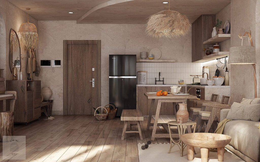 black fridge | Interior Design Ideas