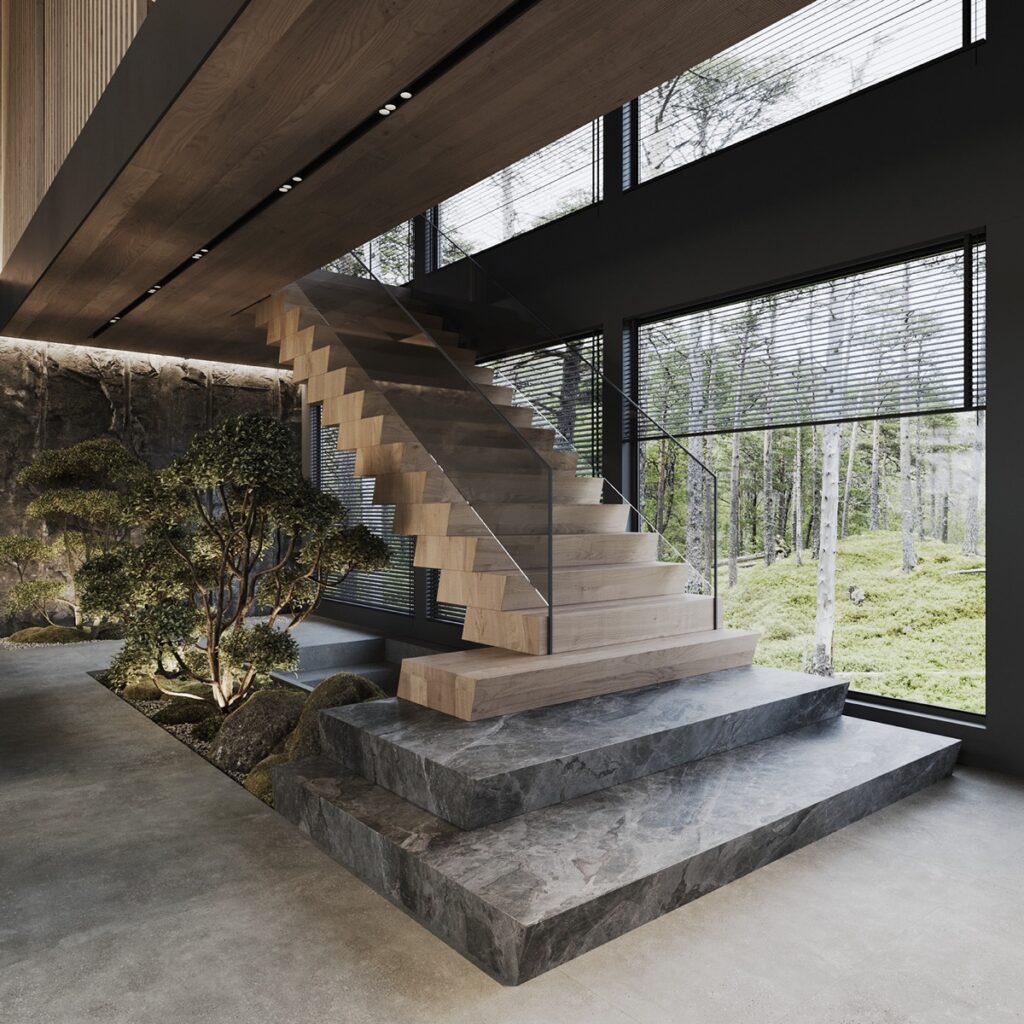 Zen Inspired Home Interior With Strong Stone Accents