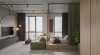 studio bedroom with portiere | Interior Design Ideas
