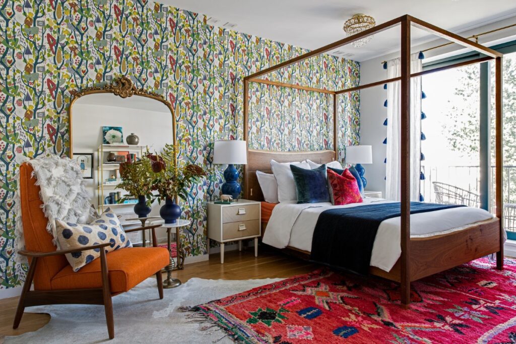 eclectic bedroom wallpaper | Interior Design Ideas