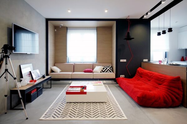 40 Red Couch Living Rooms With Tips And Ideas To Design Around The Color