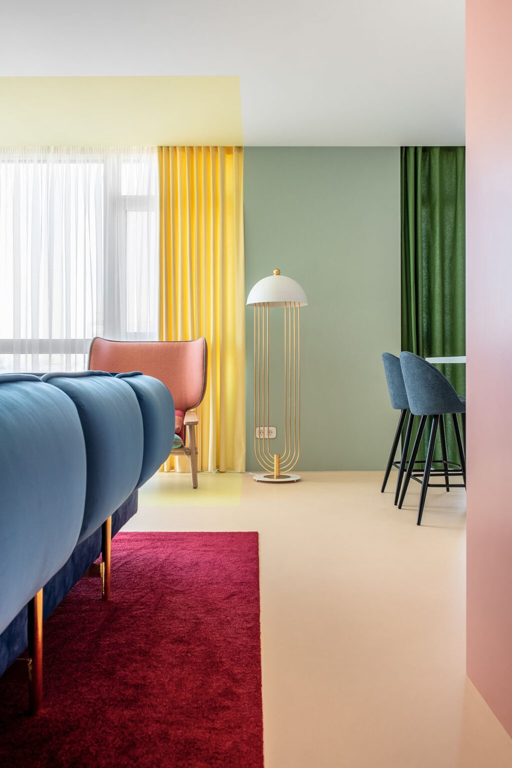 Creating Unique Interiors With Bold Color Contrast