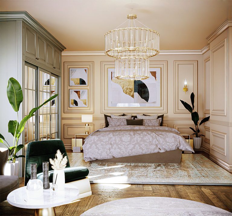 neoclassical bedroom lighting | Interior Design Ideas