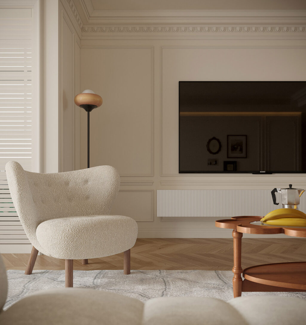 Contemporary Neoclassical Home Interiors With Small Splashes Of Color