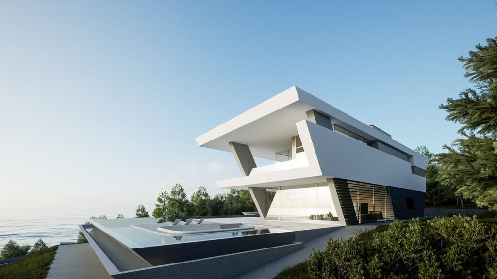 Curvilinear Home Design In A Forest By The Sea