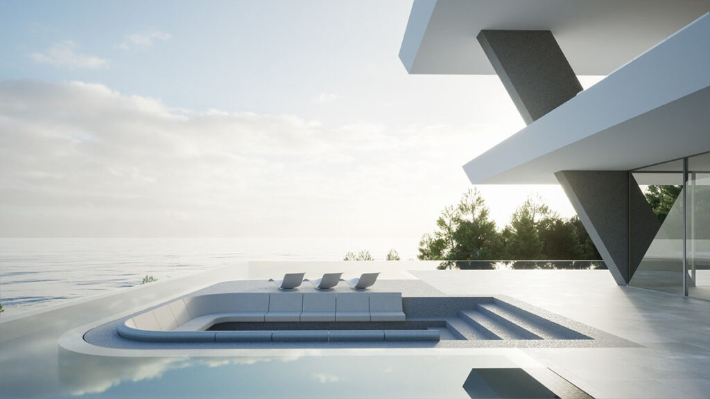 Curvilinear Home Design In A Forest By The Sea
