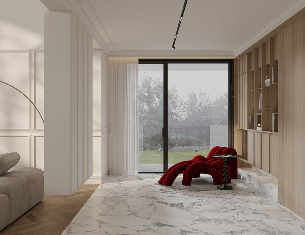 red accent chair | Interior Design Ideas