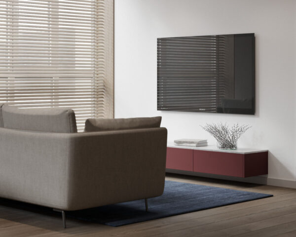 red media console | Interior Design Ideas