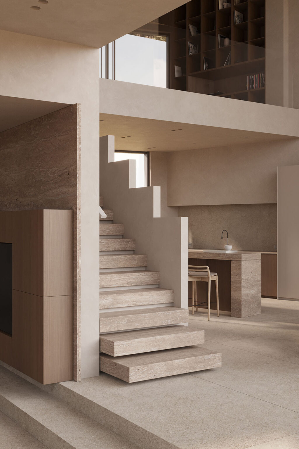 Warm Beige, Greige, Wood & Travertine Decor